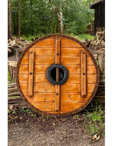 Escudo Celta Viking Thegn Verde/Branco LARP, ø 80 cm. ⚔️ Loja Medieval