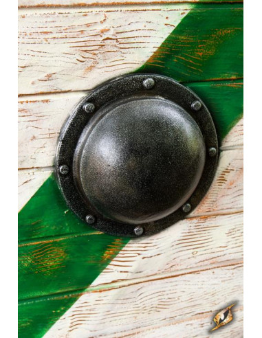 Escudo Celta Viking Thegn Verde/Branco LARP, ø 80 cm. ⚔️ Loja Medieval