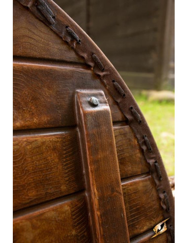 Escudo Viking Thegn Branco/Madeira para LARP, ø 70 cm. ⚔️ Loja Medieval