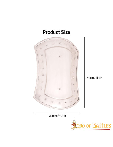 Broquel de aço retangular medieval (41x28,5 cm.) ⚔️ Loja Medieval