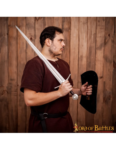 Broquel de aço retangular medieval (41x28,5 cm.) ⚔️ Loja Medieval