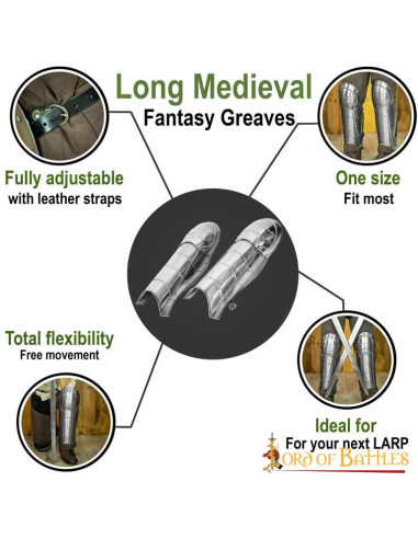 Grevas de fantasia medieval com joelheiras ⚔️ Loja Medieval