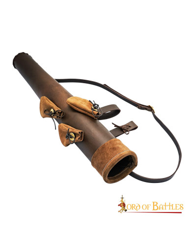 Aljava de couro marrom com bolsas de ponta de flecha (60 cm.) ⚔️ Loja ...