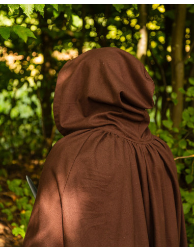Manto medieval de algodão marrom modelo Harun ⚔️ Loja Medieval